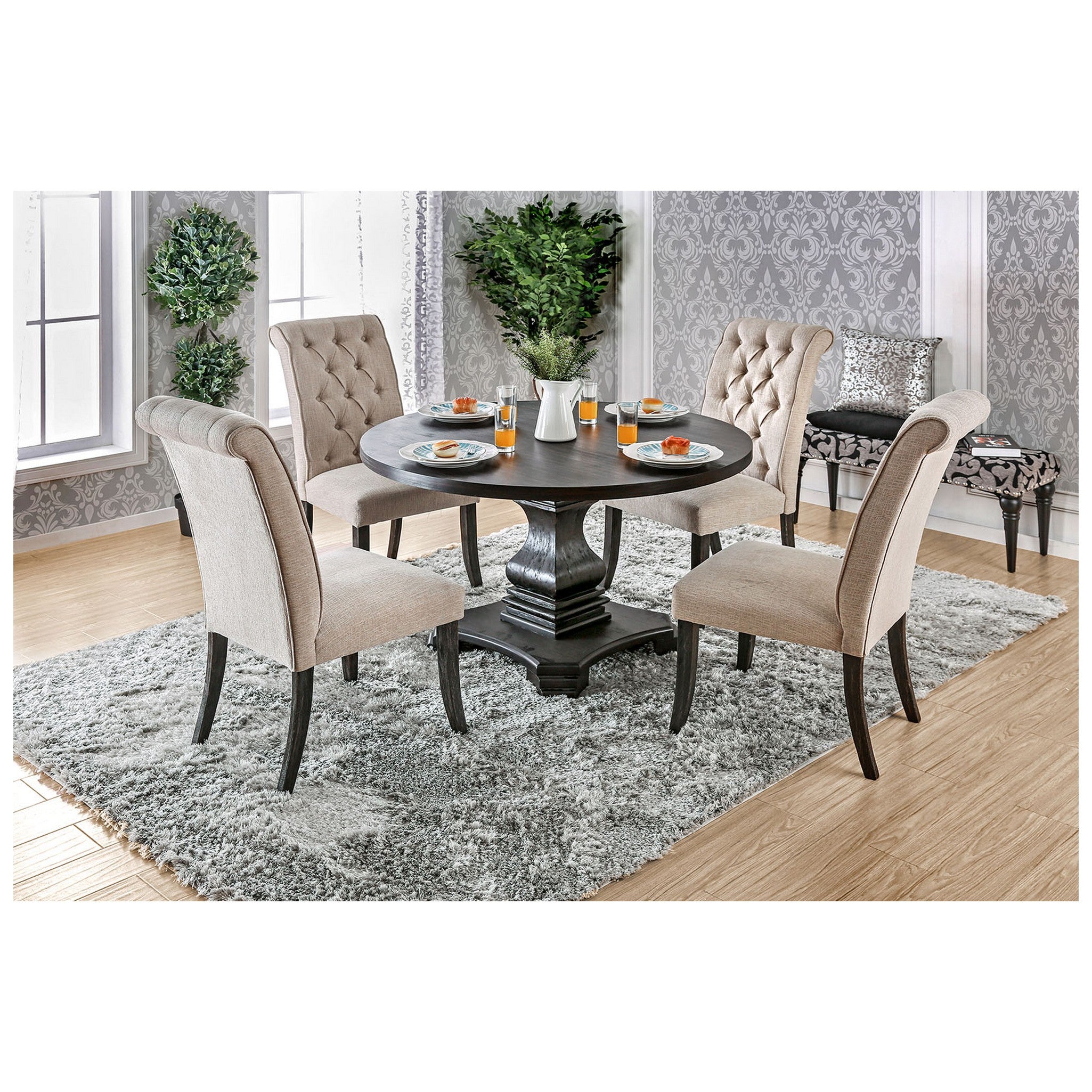 Furniture of America Nerissa 5 Pc. Dining Table Set – Beck's Furniture